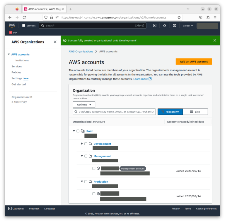 AWS Organizationで組織単位（OU）を作成する！