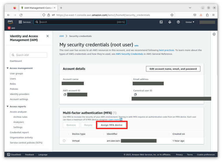 AWSのRootユーザのMFA認証を有効化する！