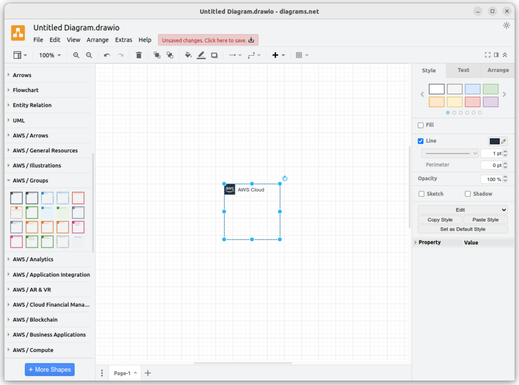 AWSのアーキテクチャ図を作成する！（draw.io）