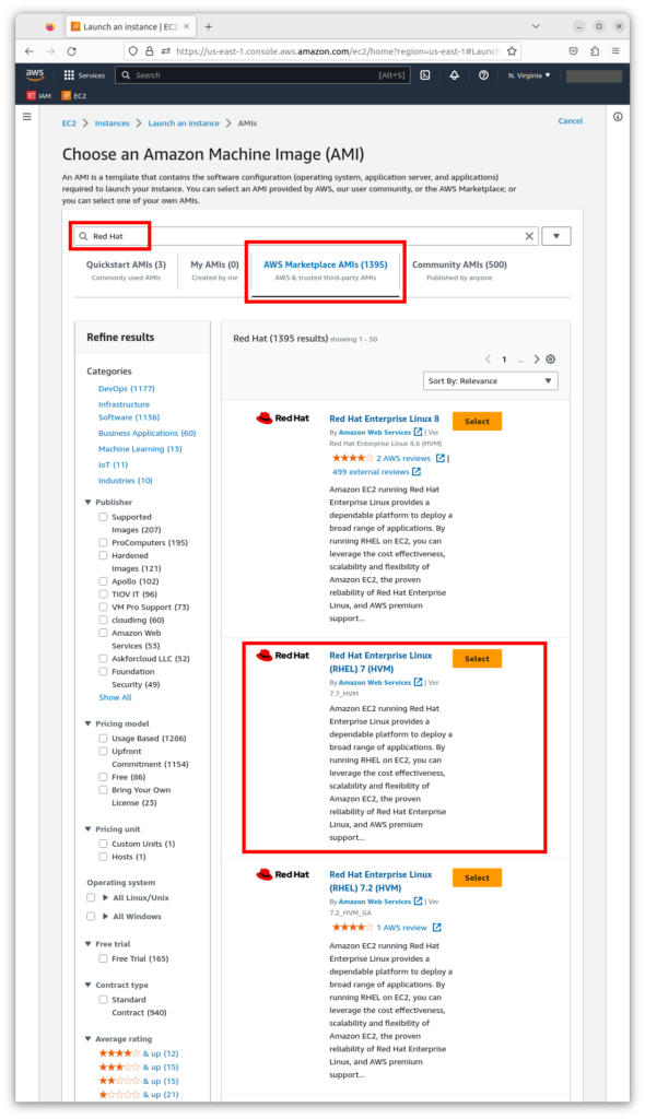 AWS EC2でRed Hat Enterprise Linux 7を使用する！