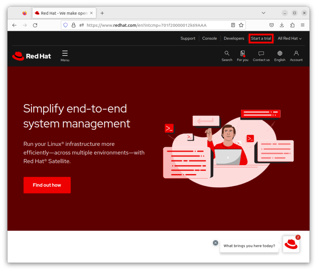 Red Hat製品の評価版を入手する！