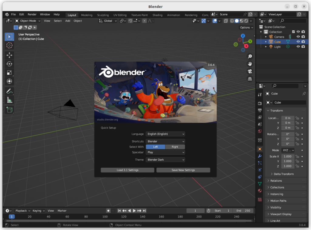 Blenderをインストールする！（Ubuntu Desktop 22.04）