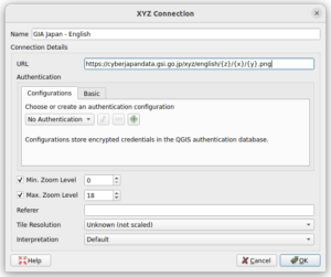 QGISのXYZ Tilesの機能で地理院地図を表示する！